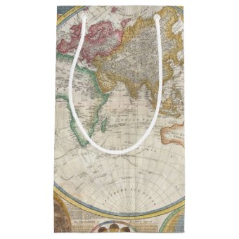 Old Map of the World Small Gift Bag | Zazzle