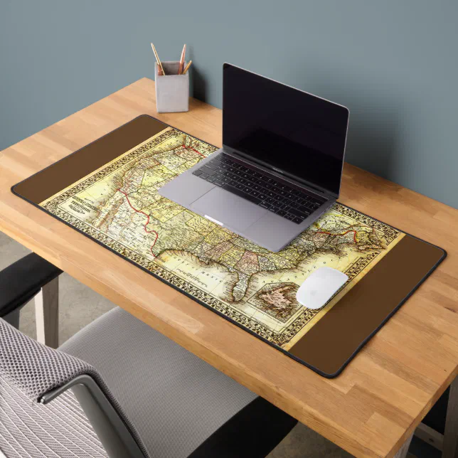 OLD MAP of USA Desk Mat | Zazzle