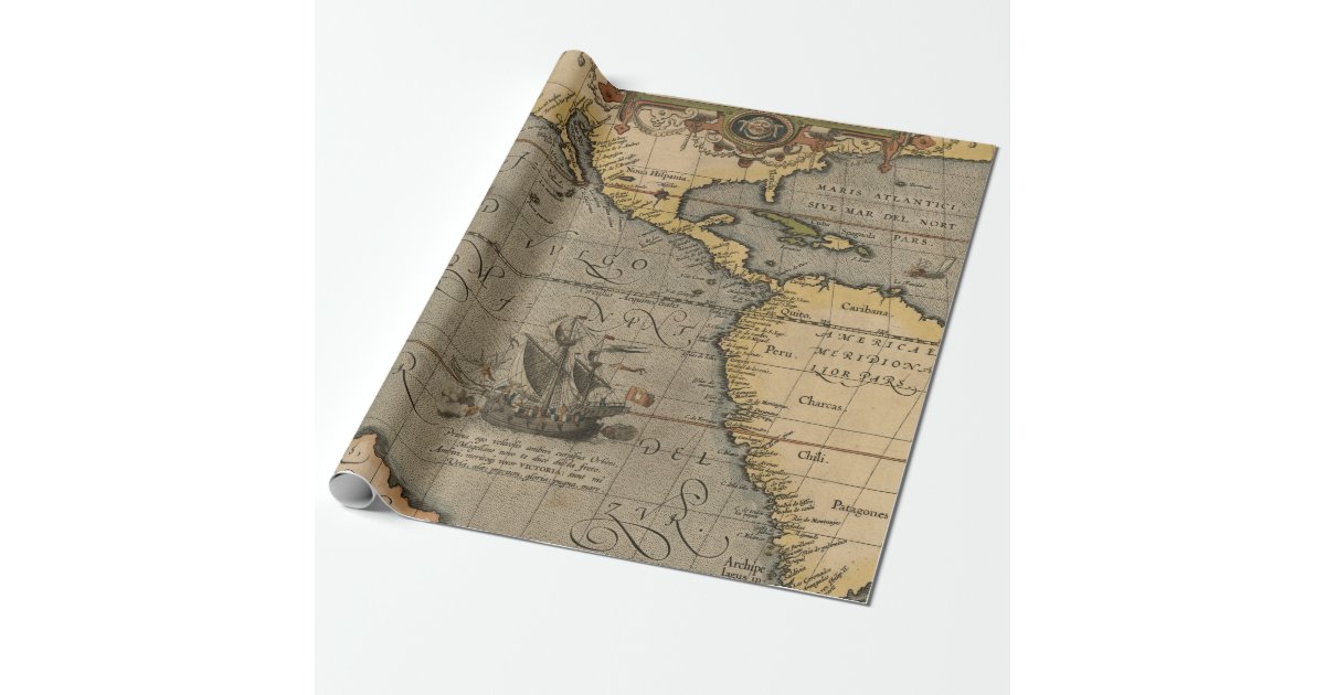 Old Maps Pattern Wrapping Paper | Zazzle