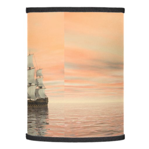 Old merchant ship on the ocean - 3D render Lamp Shade | Zazzle