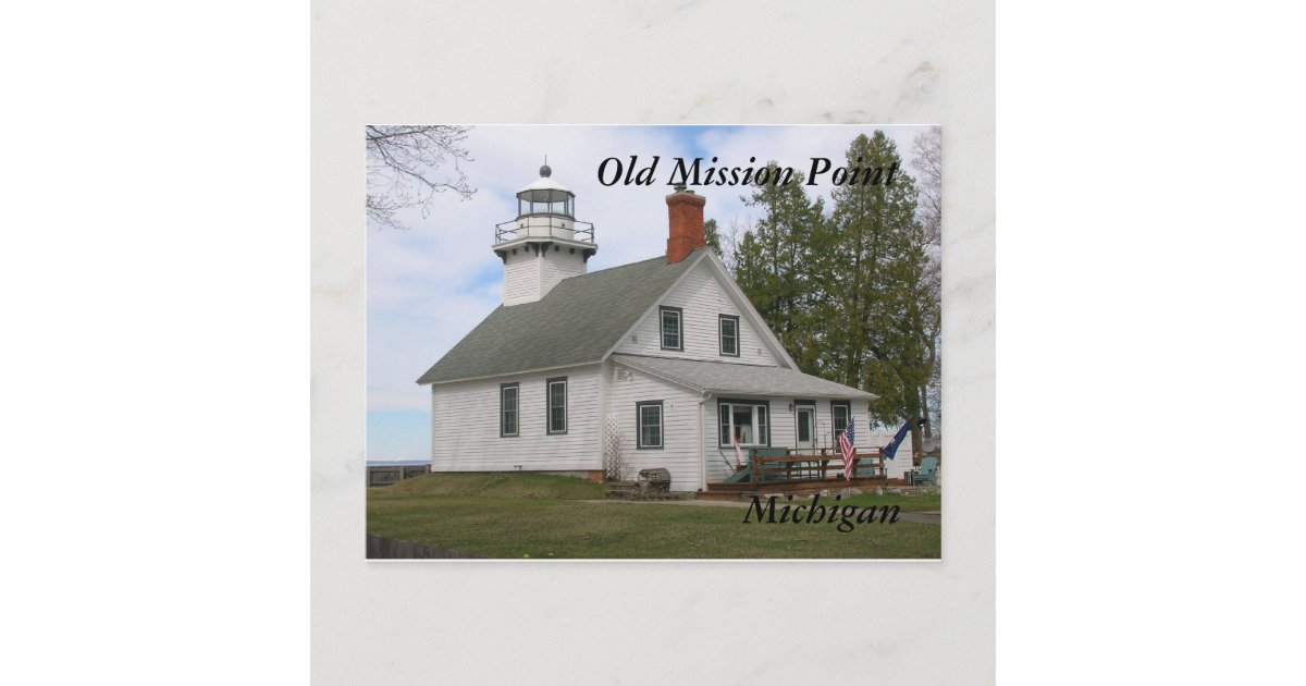 Old Mission Point Light, MI Postcards | Zazzle