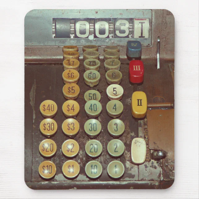 Old Money Counter - Antique Cash Register Mouse Pad | Zazzle