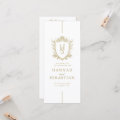 Old Money Vintage Crest Wedding Program Card | Zazzle