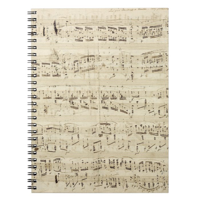 Old Music Notes - Chopin Music Sheet Notebook | Zazzle.com