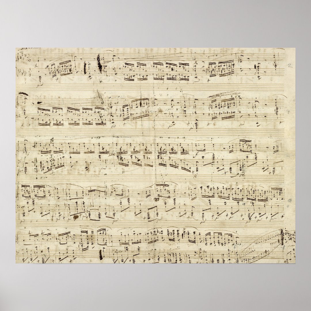 Old Music Notes - Chopin Music Sheet Poster | Zazzle