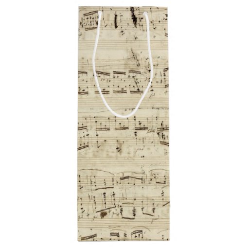 Old Music Notes - Chopin Music Sheet Wine Gift Bag | Zazzle