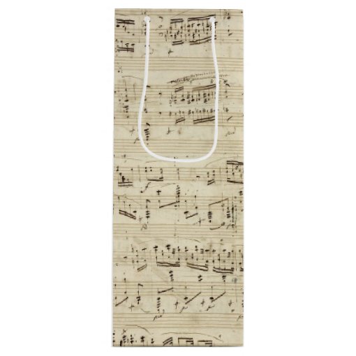 Old Music Notes - Chopin Music Sheet Wine Gift Bag | Zazzle
