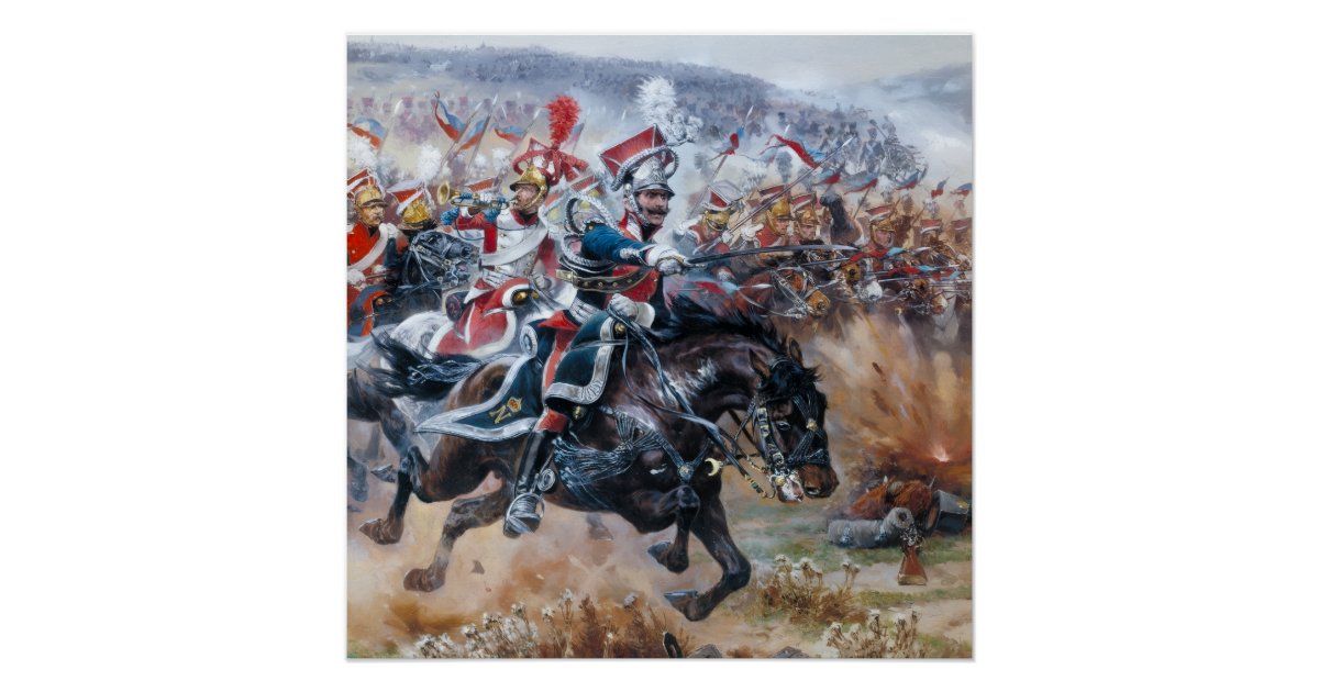 Old Napoleonic battle scene painting Leipzig Poster | Zazzle