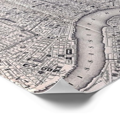 Old New Orleans Tour Map 1869 Poster | Zazzle
