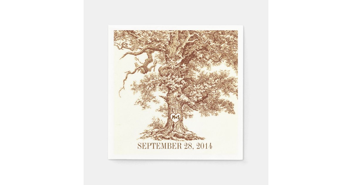 old oak tree - love tree paper napkins | Zazzle