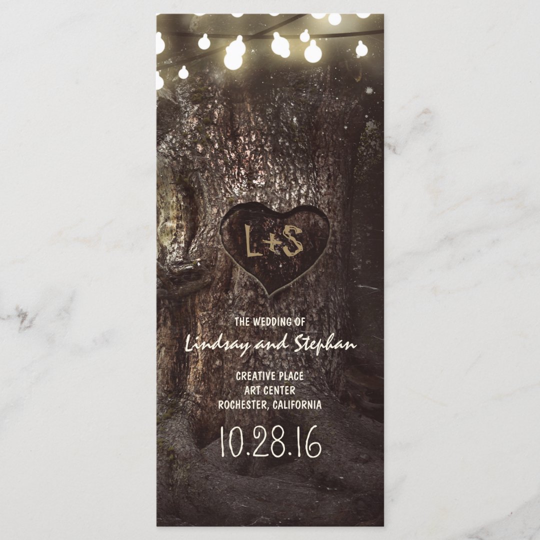 old oak tree rustic wedding programs | Zazzle