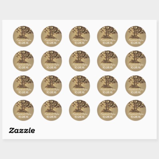 Old oak tree wedding stickers | Zazzle