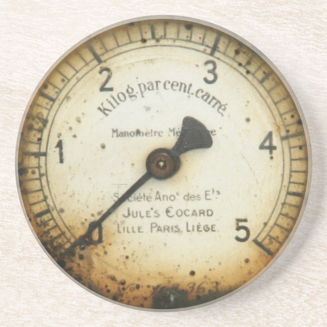 old oil pressure gauge / instrument / dial / meter coaster | Zazzle