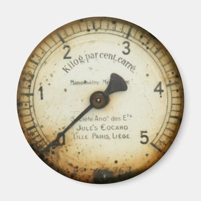 old oil pressure gauge / instrument / dial / meter magnet | Zazzle