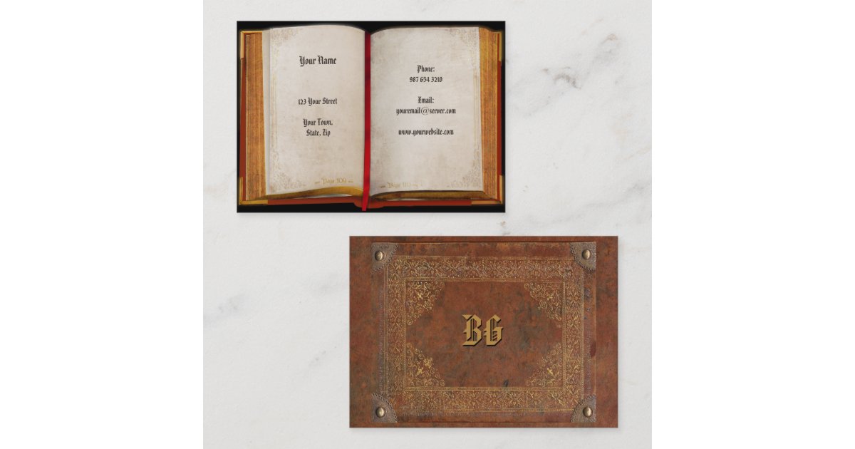 Old Open Book Business Card | Zazzle