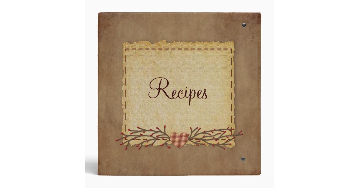 Old Paper Look Recipe Binder | Zazzle