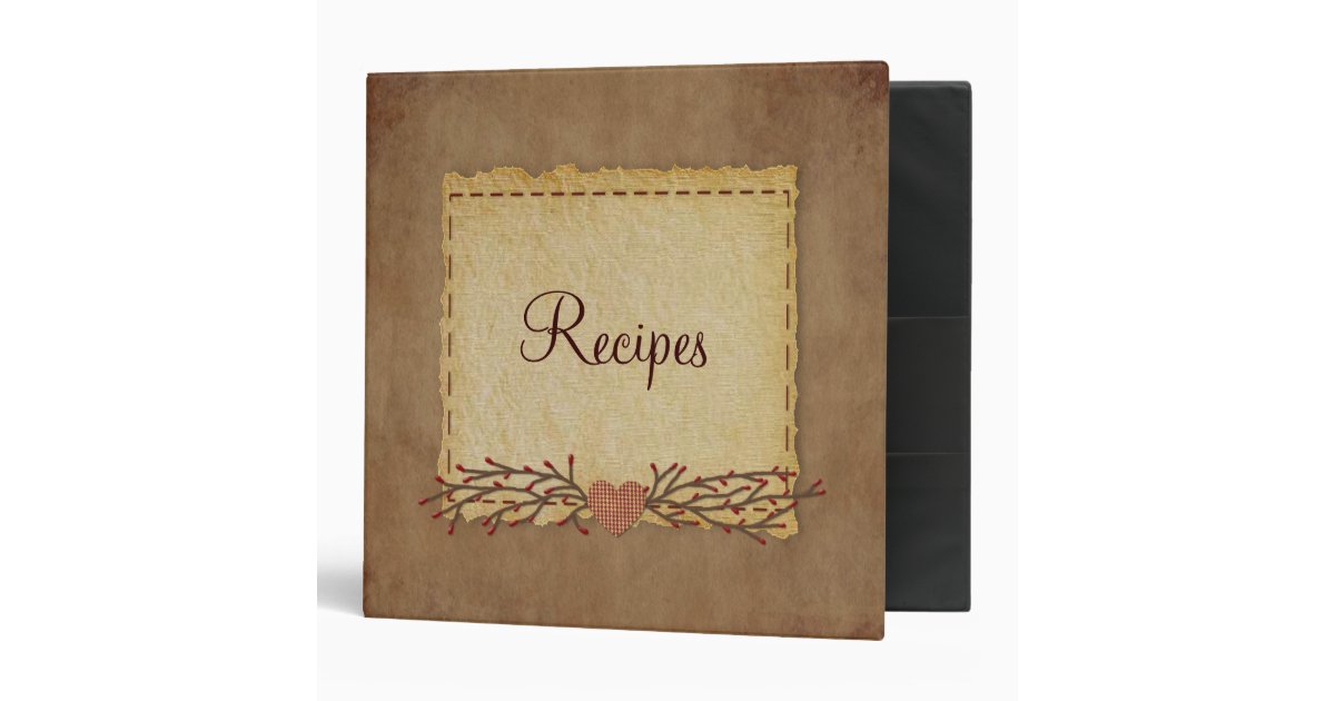 Old Paper Look Recipe Binder | Zazzle