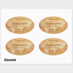 Old Paper Look World Map Chic Nostalgic Template Oval Sticker | Zazzle
