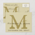 Old Parchment, Gold Monogram Wedding Save the Date Announcement ...