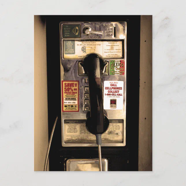 Old Pay Phone Postcard | Zazzle