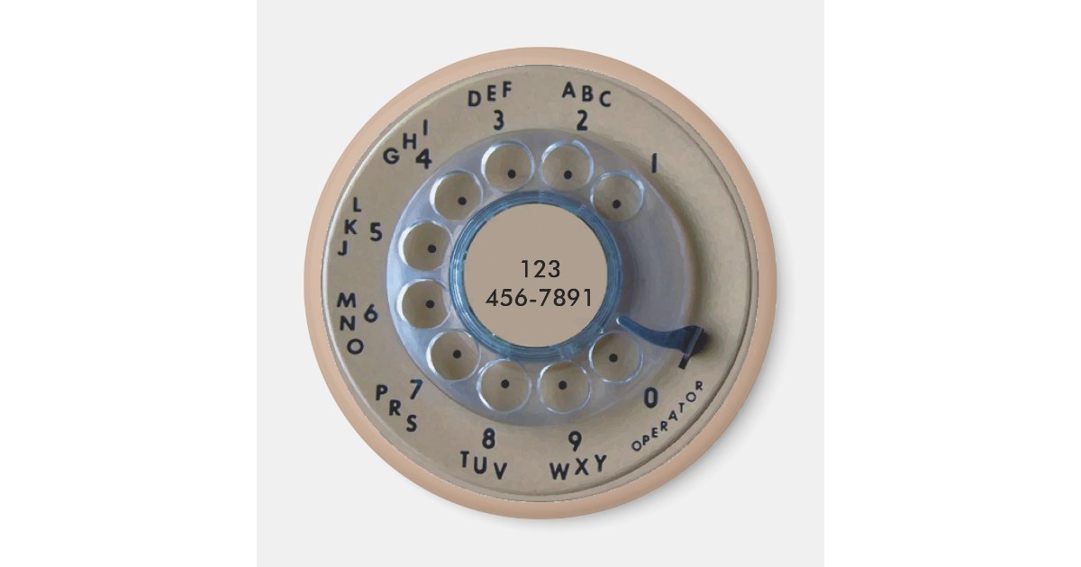 Old Phone Dial, add number Magnet | Zazzle