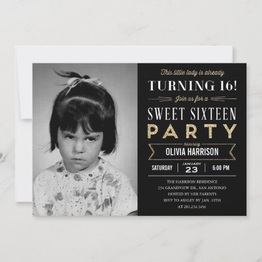 Old Photo Sweet 16 Invitations | Zazzle.com