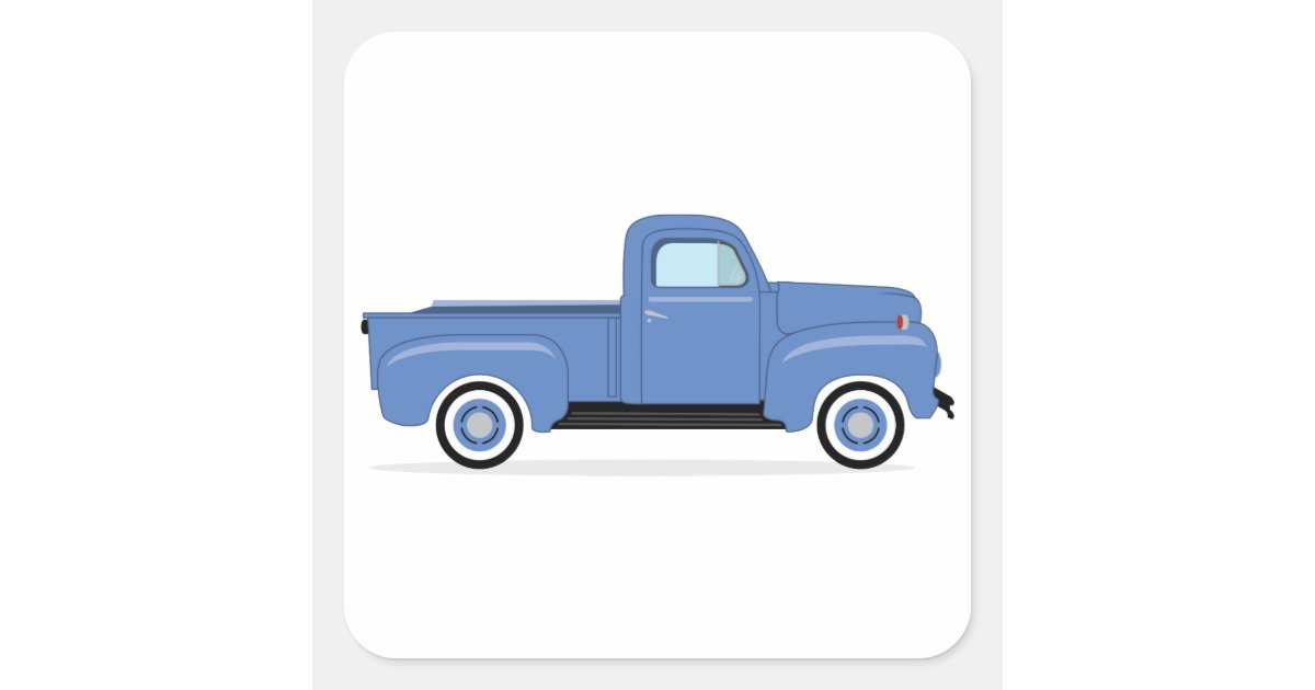 Old Pickup Truck Square Sticker | Zazzle