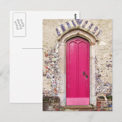 Old Pink Door Postcard | Zazzle