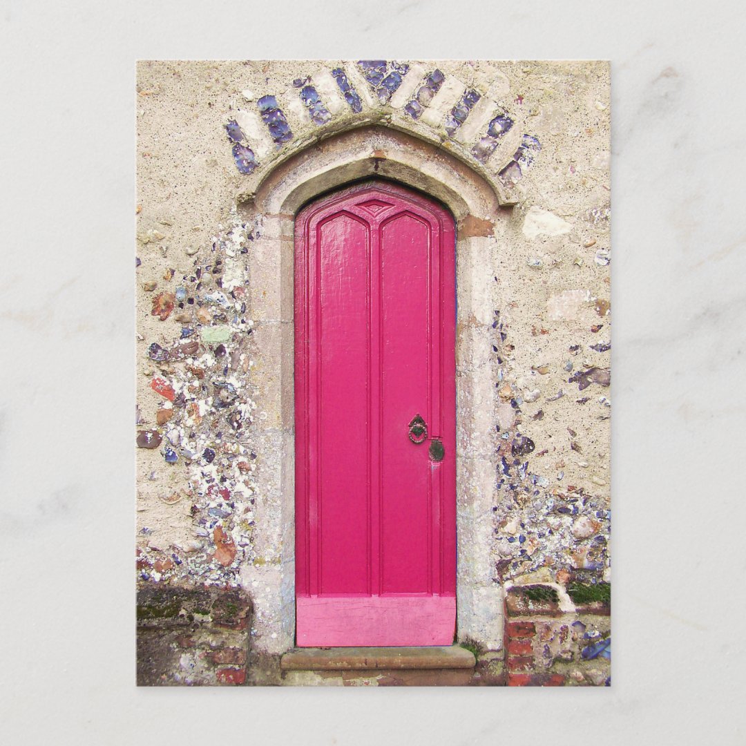 Old Pink Door Postcard | Zazzle