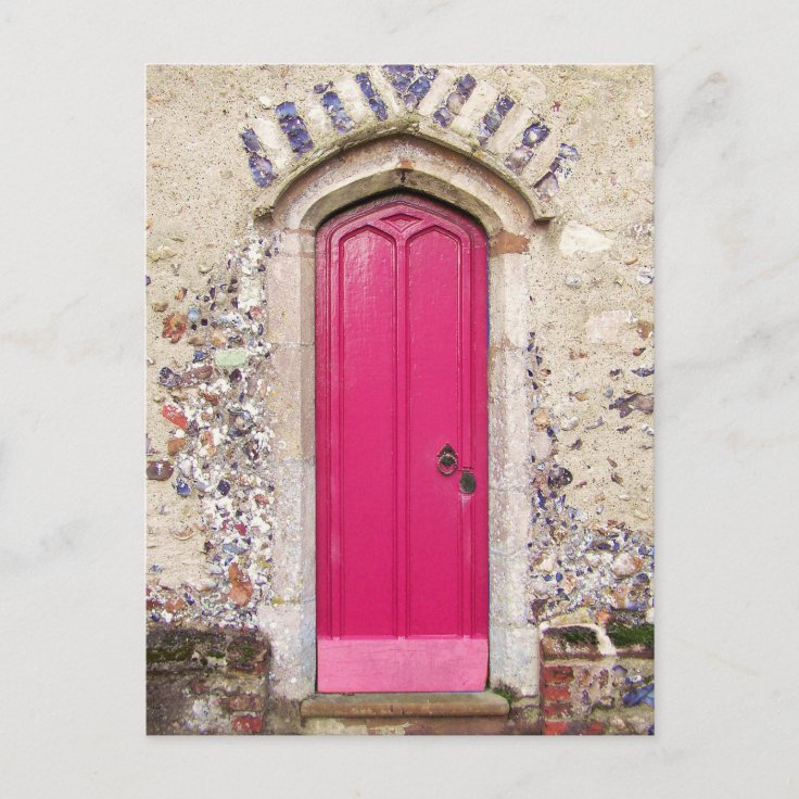 Old Pink Door Postcard | Zazzle