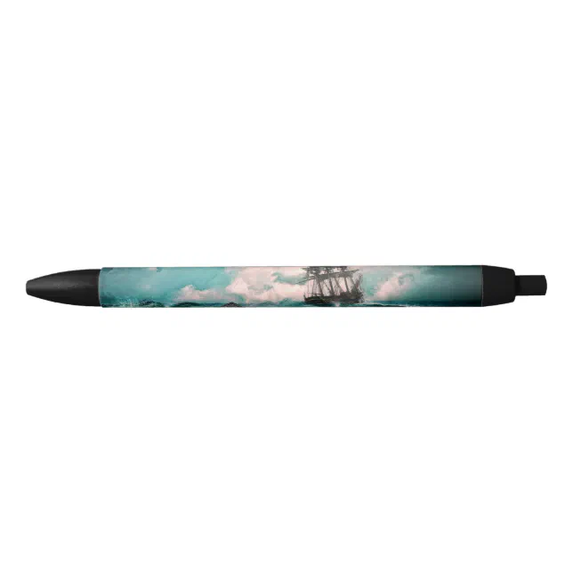 Old Pirate Ship on Vibrant Stormy Ocean Pen | Zazzle