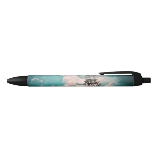 Old Pirate Ship on Vibrant Stormy Ocean Pen | Zazzle