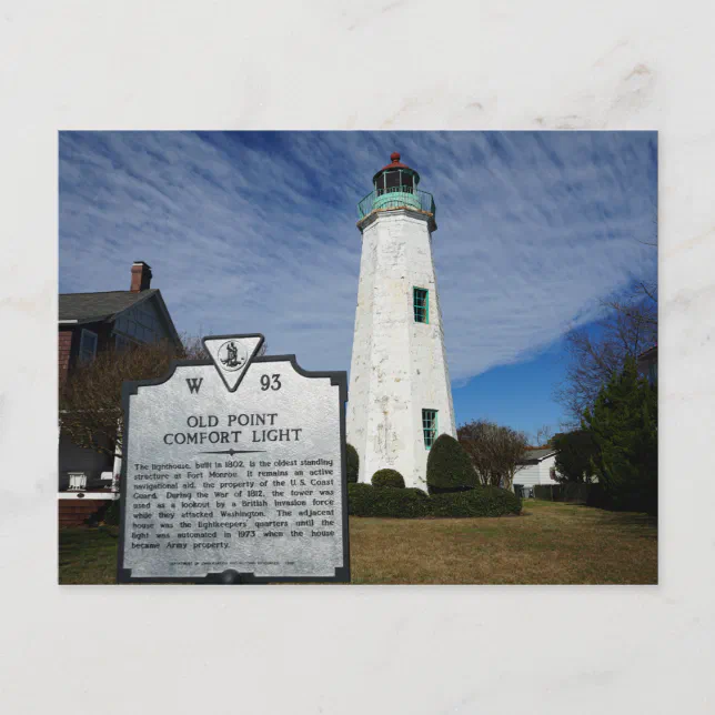 Old Point Comfort Lighthouse - Hampton, Virginia Postcard | Zazzle