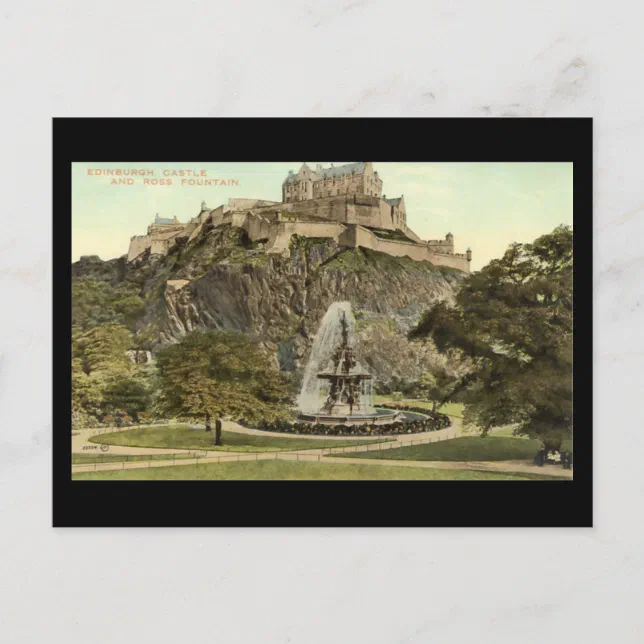 Old Postcard, Edinburgh Castle and Ross Fountain Postcard | Zazzle