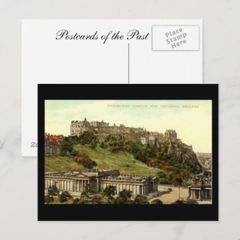 Old Postcard, Edinburgh Castle & National Gallery Postcard | Zazzle