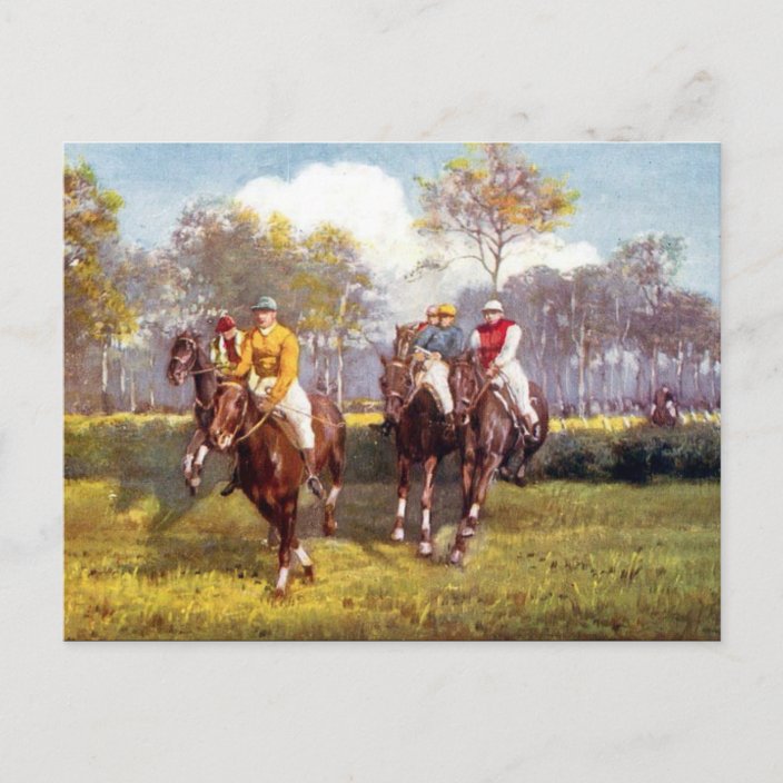 Old Postcard - Horse Racing | Zazzle.com