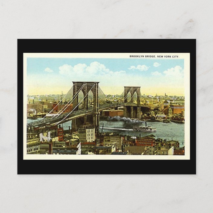 Old Postcard - New York City, Brooklyn Bridge | Zazzle.com