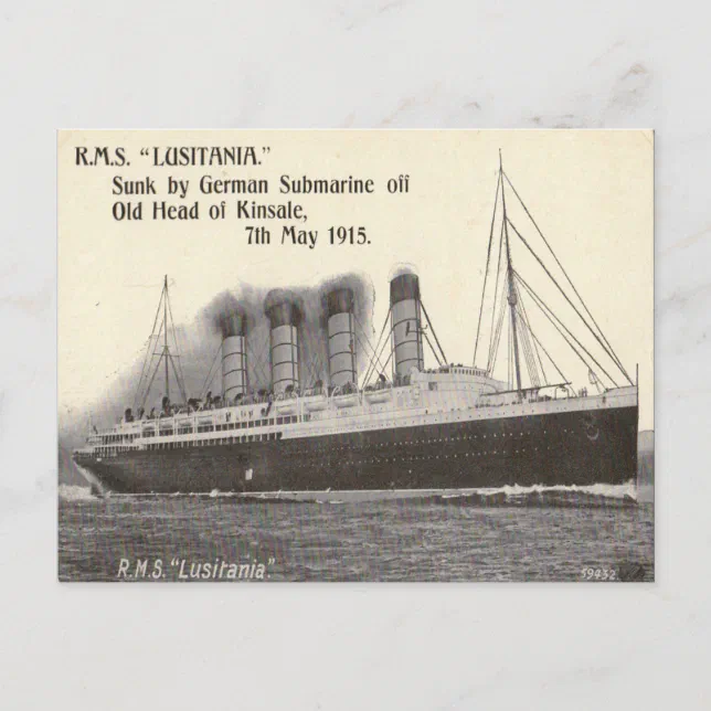 Old Postcard - RMS Lusitania | Zazzle