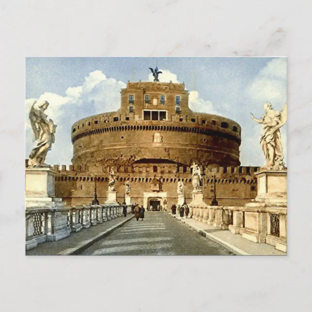 Old Postcard, Rome, Castel Sant'Angelo Postcard | Zazzle