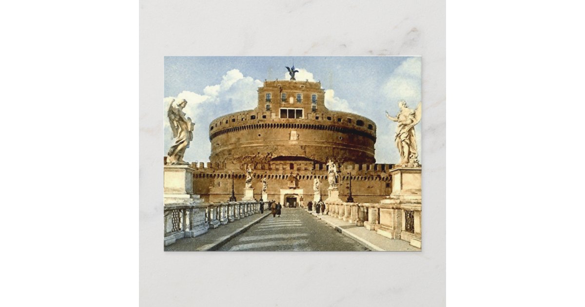 Old Postcard, Rome, Castel Sant'Angelo Postcard | Zazzle