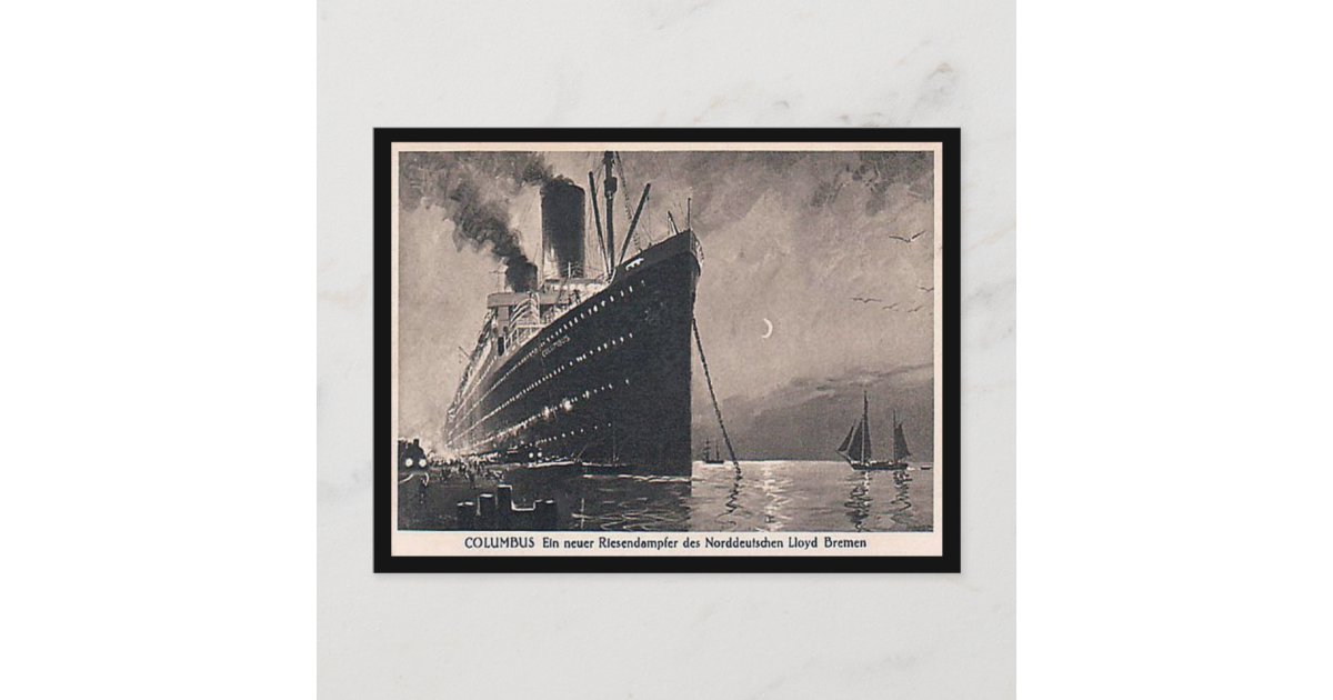 Old Postcard - SS Columbus | Zazzle