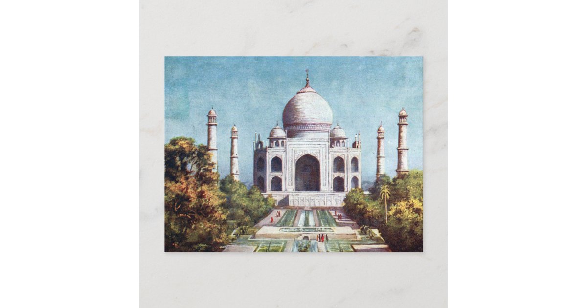 Old Postcard - Taj Mahal, Agra, India | Zazzle
