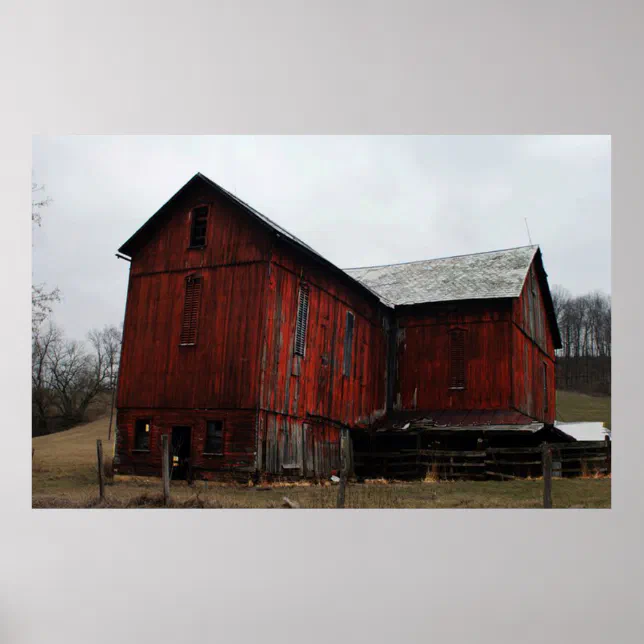 Old Red Barn Poster | Zazzle