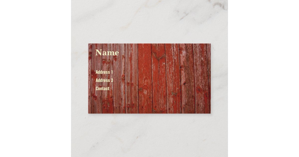 Old red wood business card | Zazzle