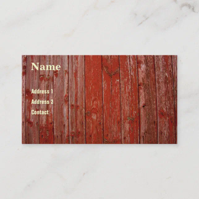 Old red wood business card | Zazzle