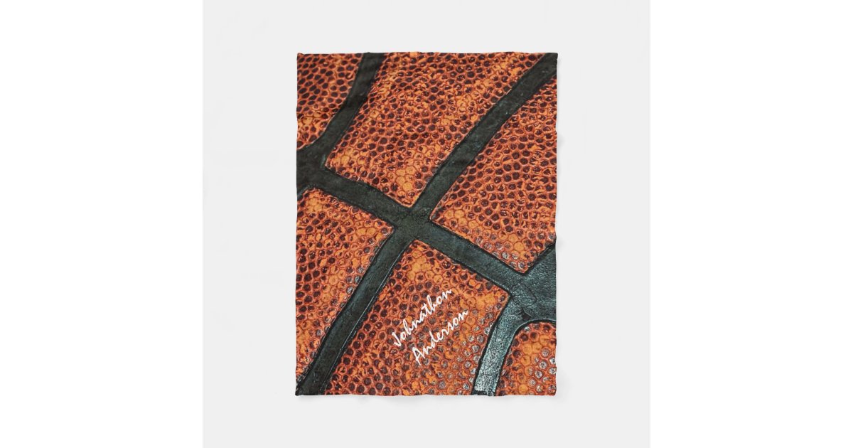 Old Retro Basketball Pattern With Autographed Name Fleece Blanket | Zazzle