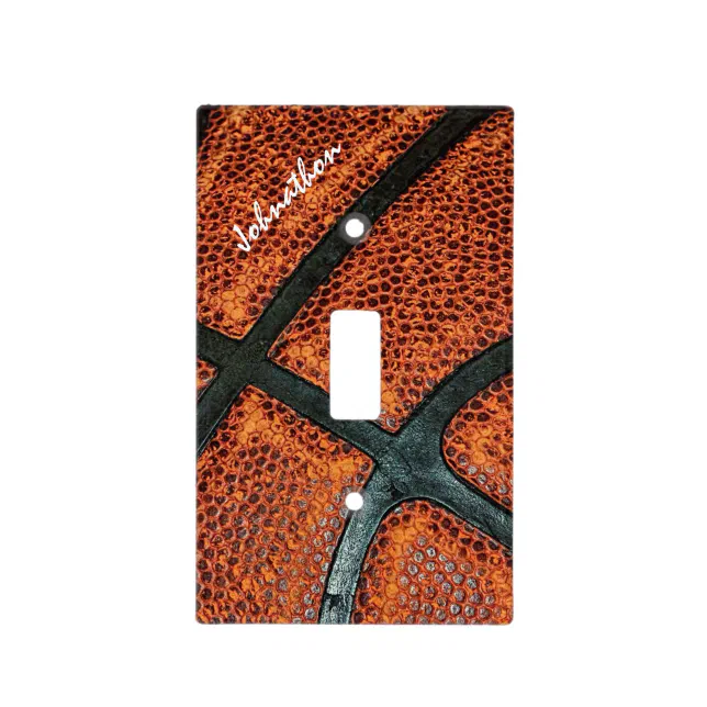 Old Retro Basketball Pattern With Name Light Switch Cover | Zazzle