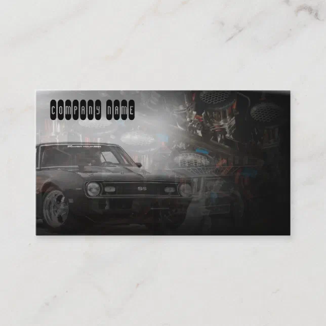 old retro muscle classic car business card | Zazzle