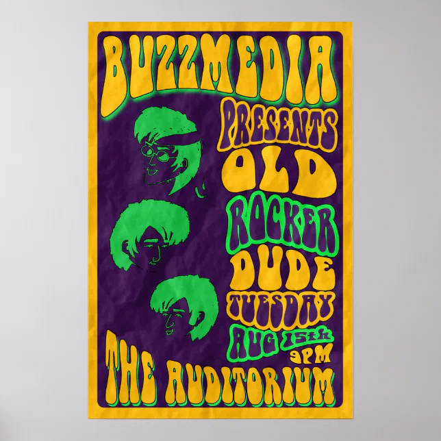 Old Rocker Dude Promotional Concert Poster | Zazzle