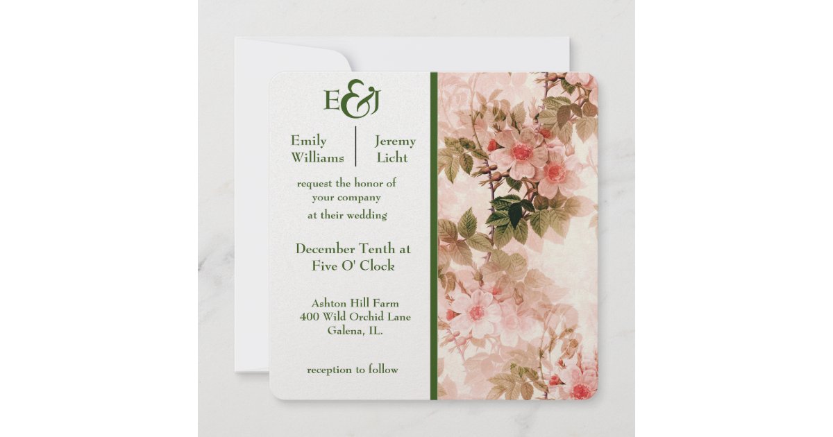 Old Roses Wedding Invitation | Zazzle